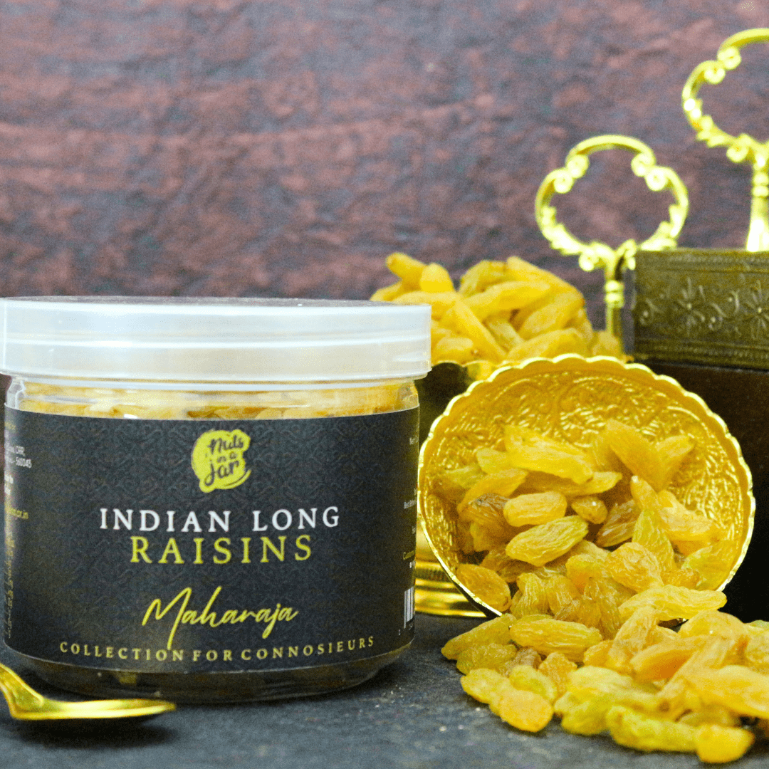 Indulge in Opulence: Nuts in a Jar Maharaja Indian Long Raisins 250 Grams