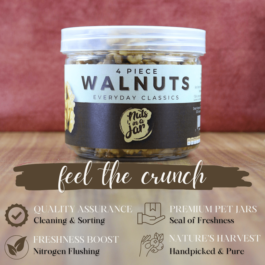 Nuts in a Jar Walnuts 4 Piece Everyday Classics 200 Grams ; Nutty ...