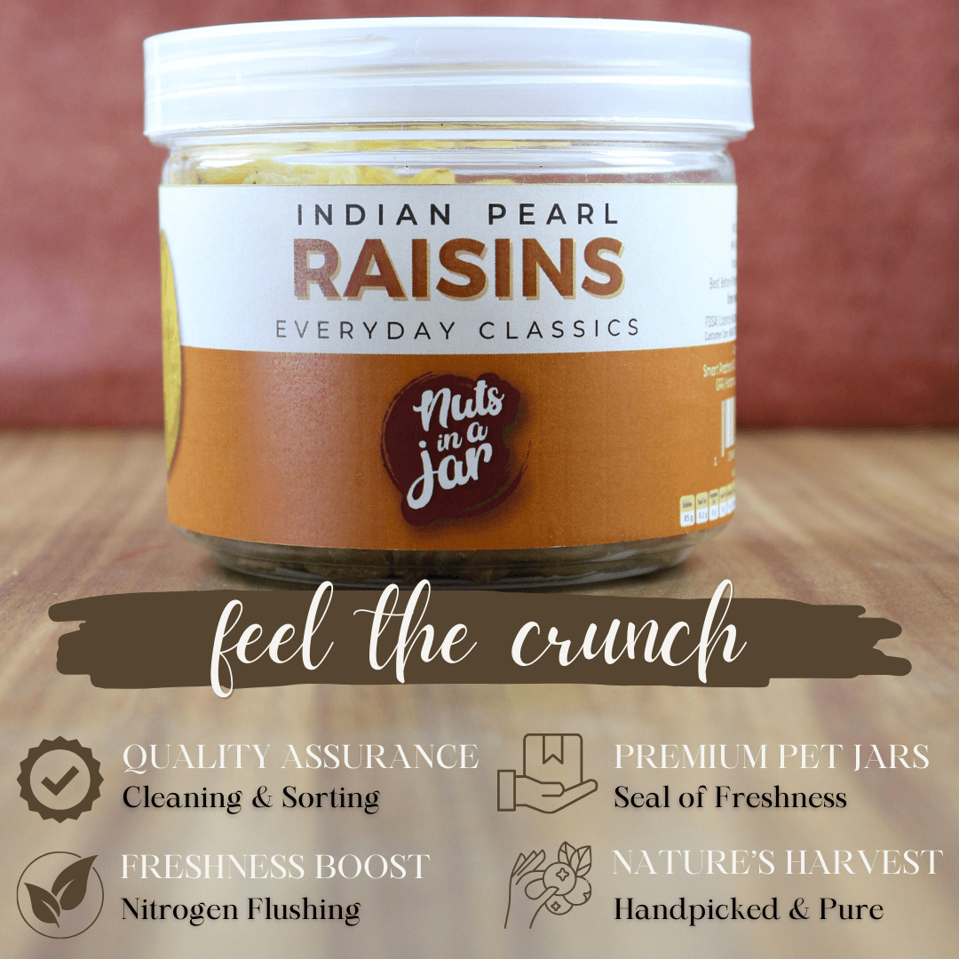 Nuts in a Jar Indian Pearl Raisins Everyday Classics 250 Grams ; Plump ...